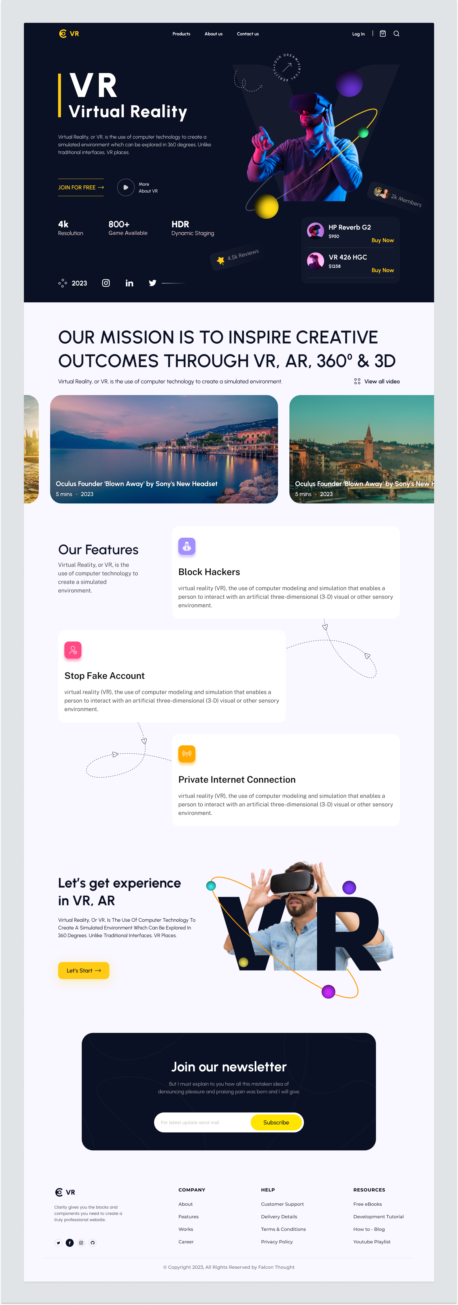 Virtual Reality- Landing page by FalconThought for FalconThought - UX ... Virtual Reality- Landing page by FalconThought for FalconThought - UX ...